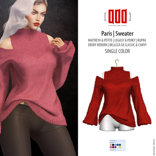 Second Life Marketplace - [ADD] Paris Sweater - Red